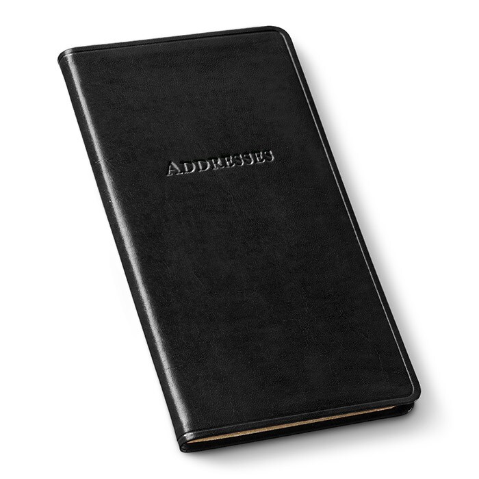 Gallery Leather Pocket Address Book - 6" x 3.25", Color: Acadia Black ...