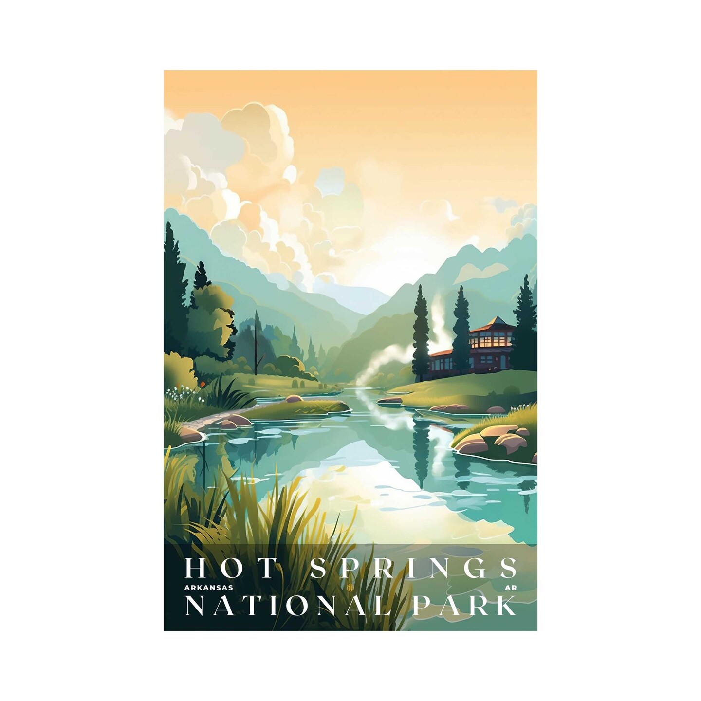 Hot Springs National Park Poster, Travel Art, Office Poster, Home Decor ...