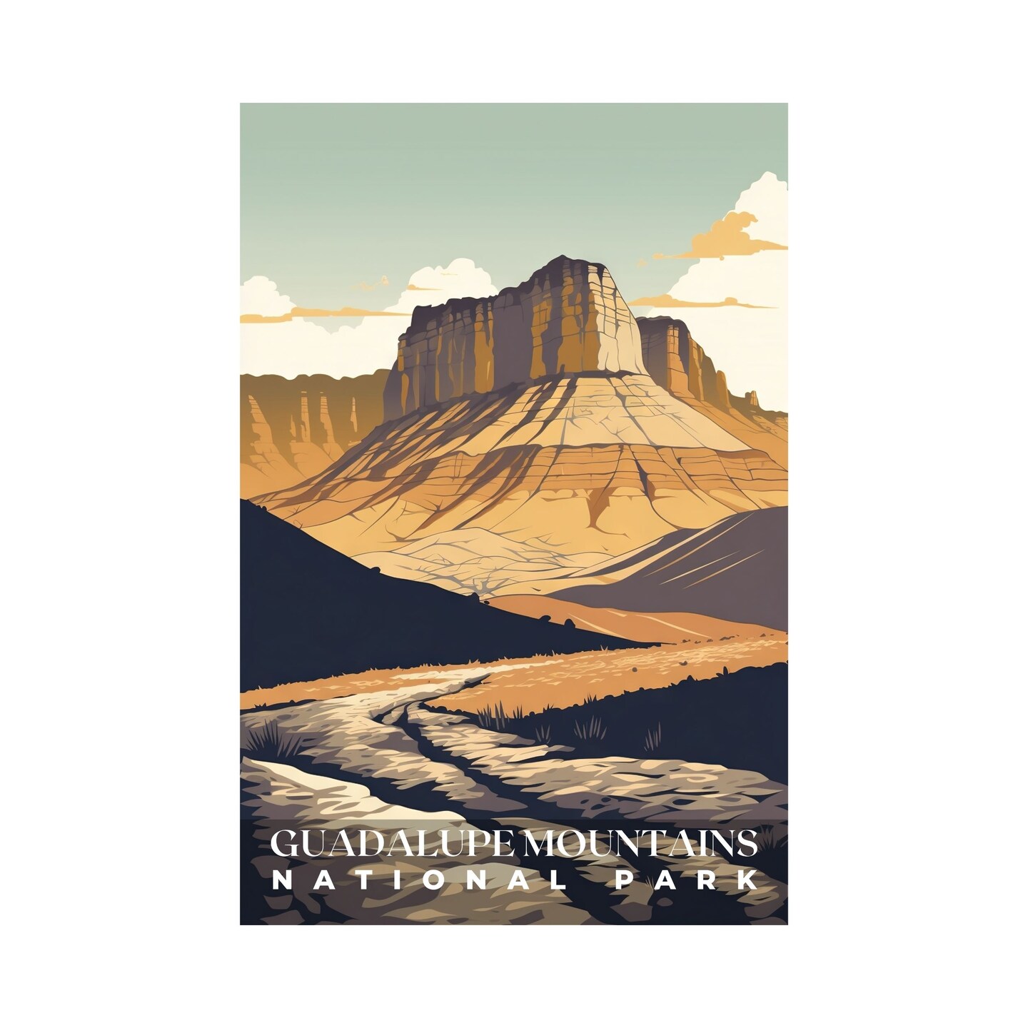 Guadalupe Mountains National Park Poster, Travel Art, Office Poster ...