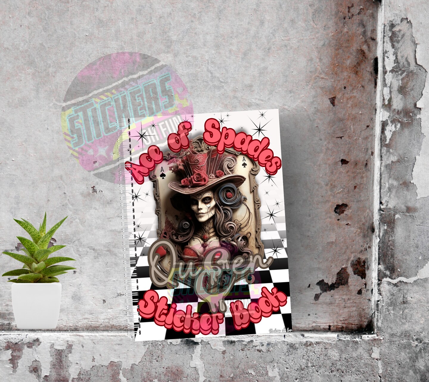 Reusable Sticker Book: Queen of Spades, 24 Pages, Perfect Sticker ...