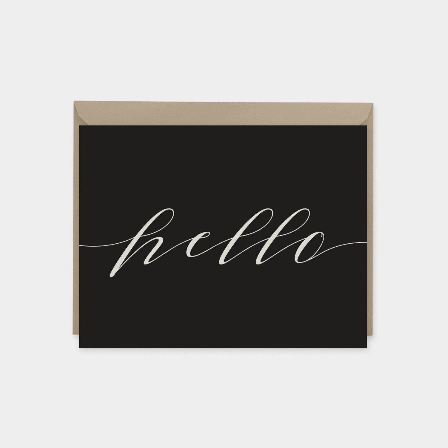 Calligraphy Script Hello Card, Black, | Michaels
