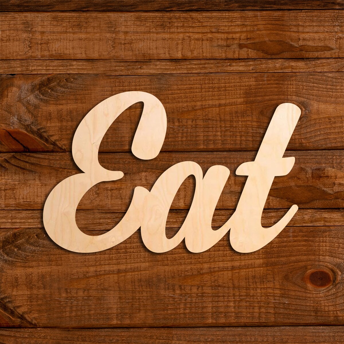 23 in. Unfinished Wooden Cursive "Eat" Sign | Michaels