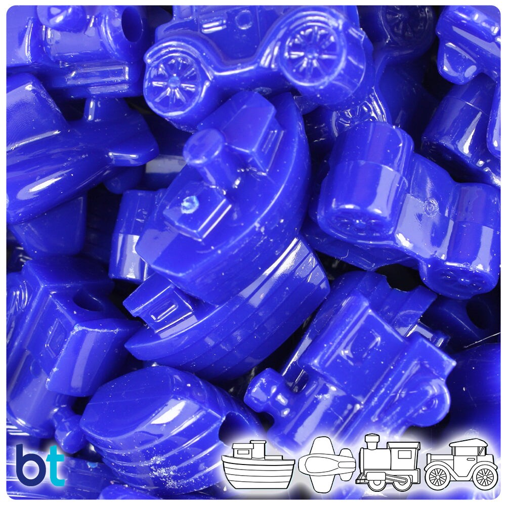 BeadTin Royal Blue Opaque Mini Mobile Plastic Pony Beads (2oz) | Michaels