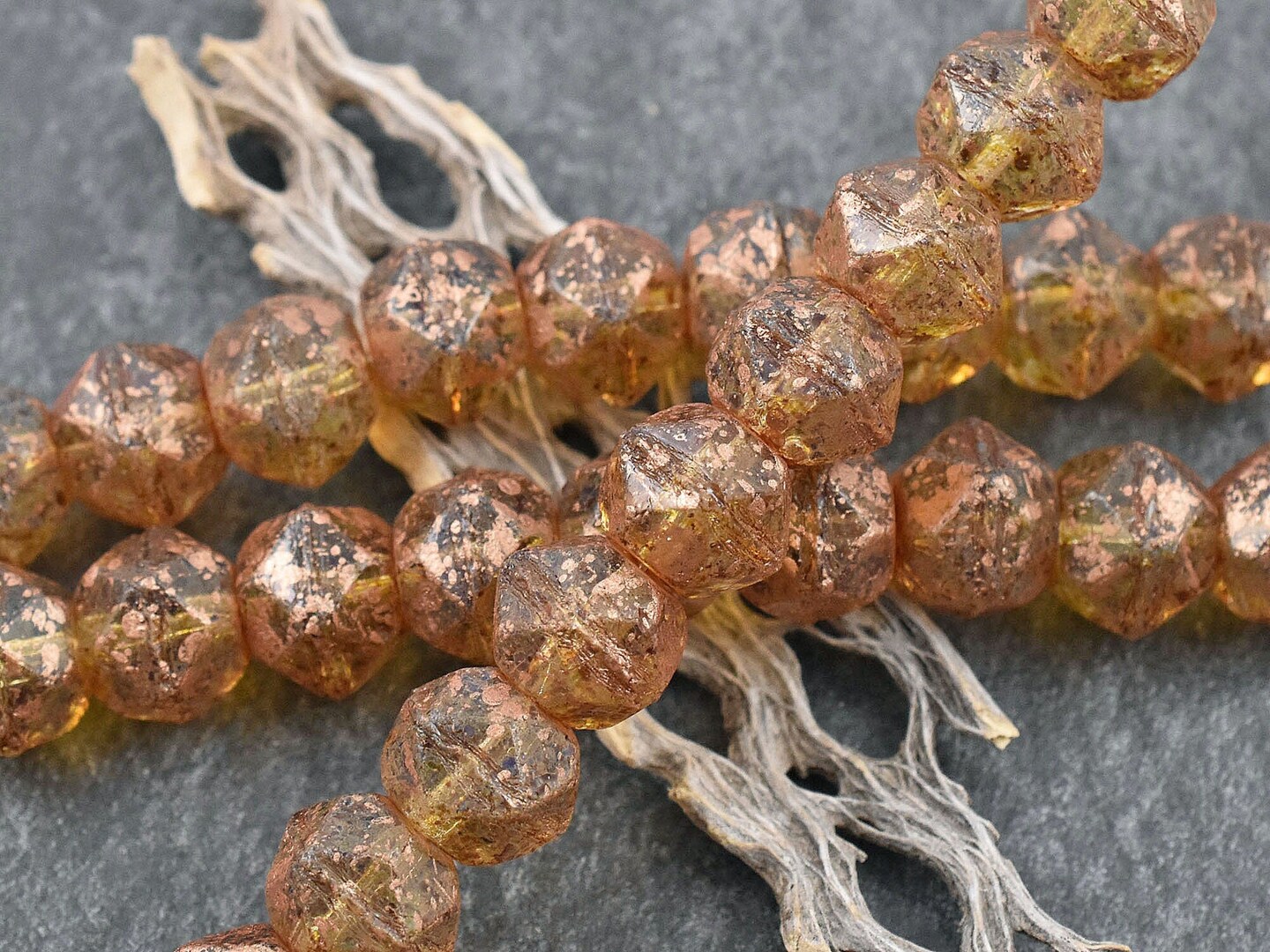 *10* 10mm Copper Washed Crystal Picasso Antique Cut Round Beads | Michaels