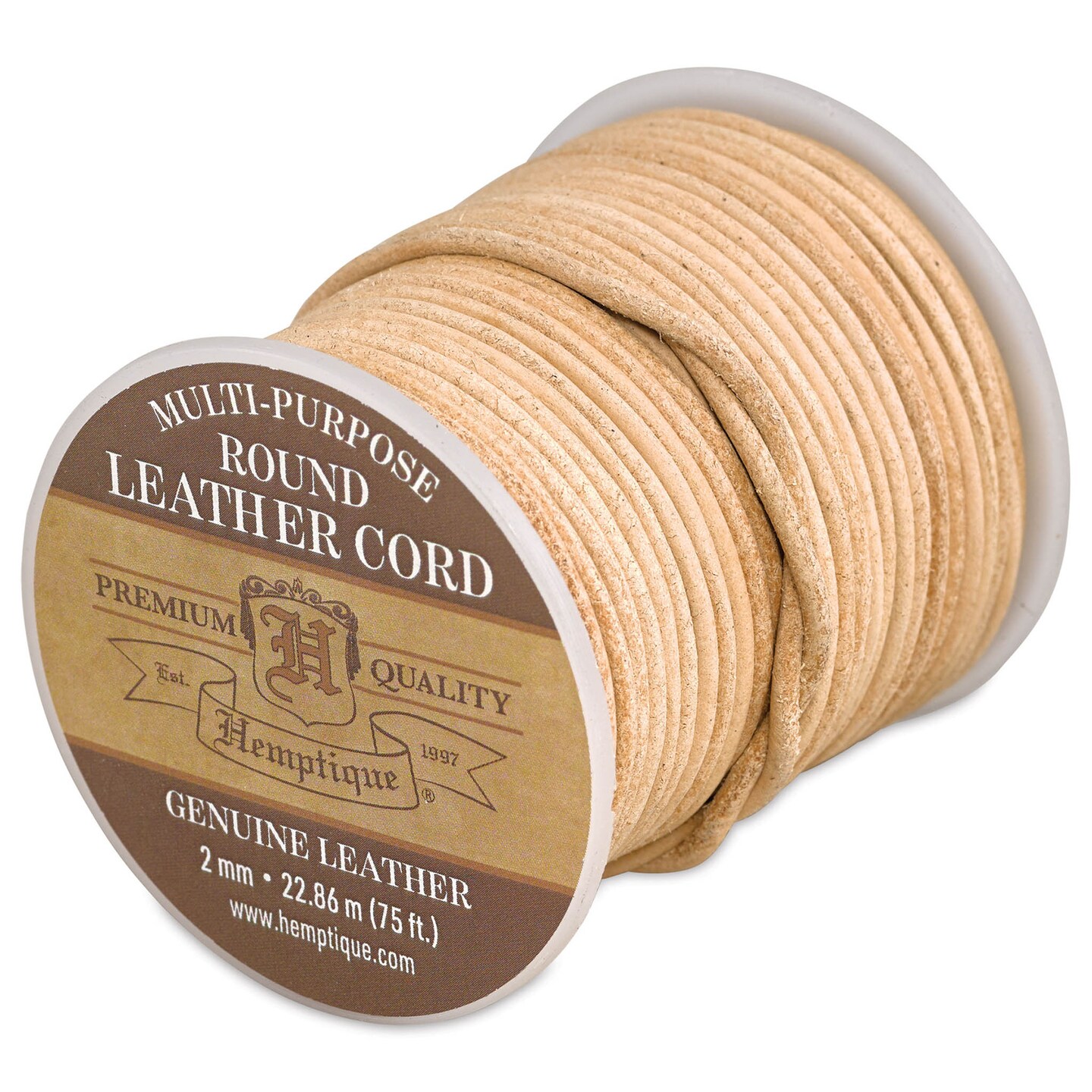 Hemptique Round Leather Cord - Natural, 2 mm | Michaels