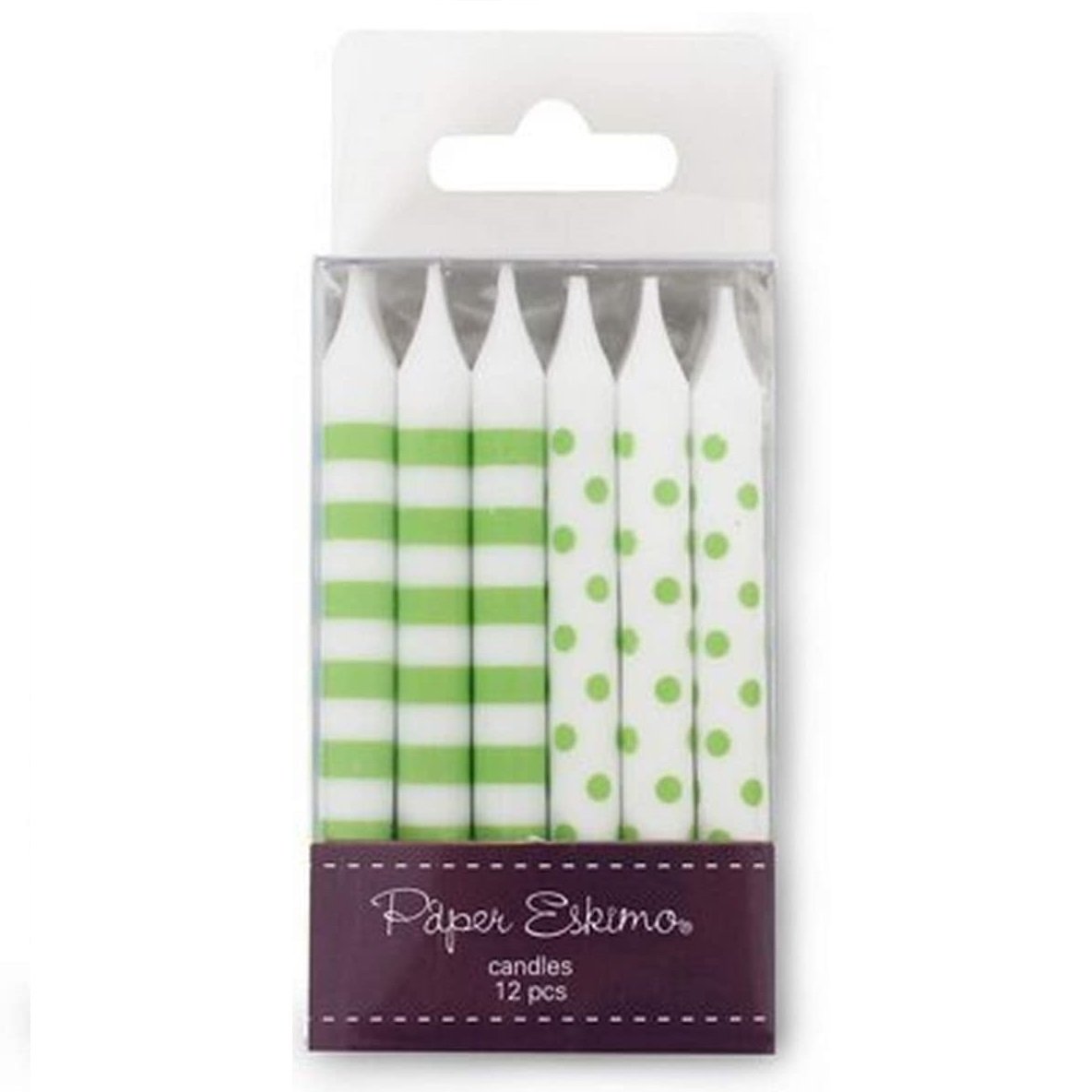 Paper Eskimo 12-pack Birthday Party Candles with Striped & Polka Dots ...