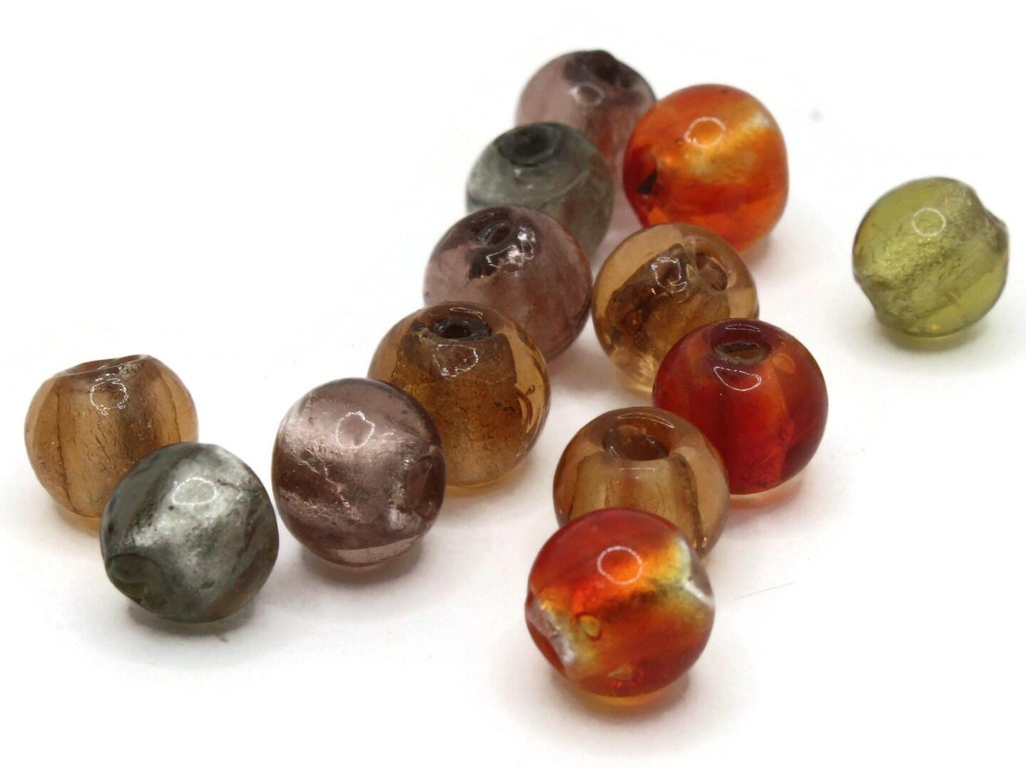 15 9mm to 10mm Mixed Color Round Lampwork Glass Beads | Michaels