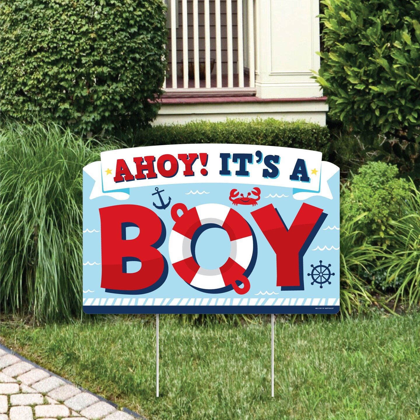 Big Dot of Happiness Ahoy It's a Boy - Nautical Baby Shower Yard Sign ...