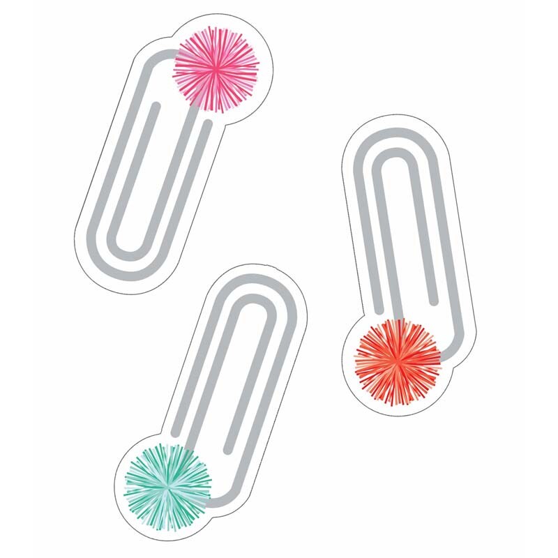 Black, White & Stylish Brights Paper Clips Mini Cut-Outs, Pack Of 56 ...