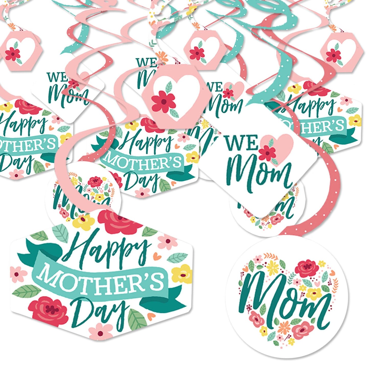 Big Dot of Happiness Colorful Floral Happy Mother's Day - We Love Mom ...