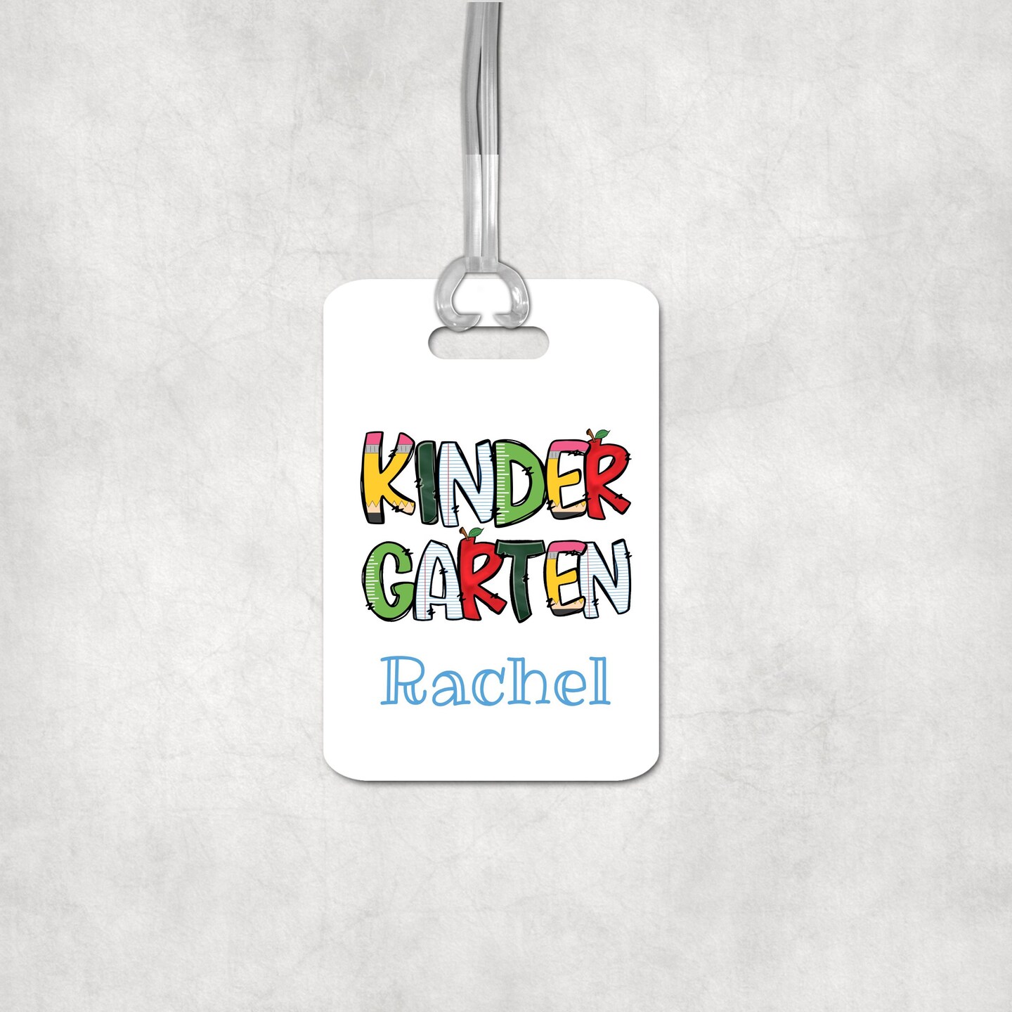 Personalized Backpack Tag Kindergarten, Back to School Supplies, Grade ...