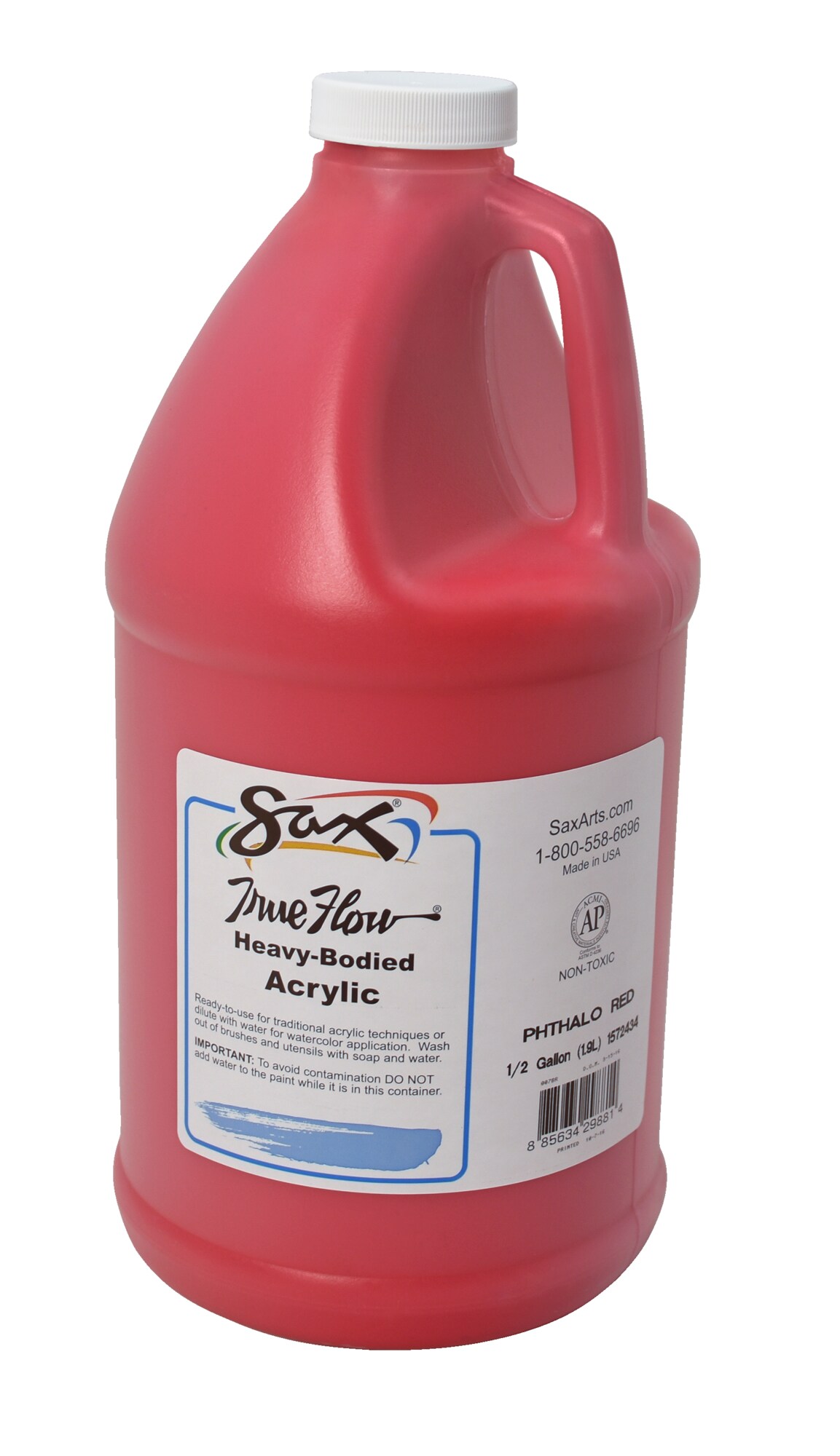 Sax True Flow Heavy Body Acrylic Paint, Half Gallon, Phthalo Red | Michaels