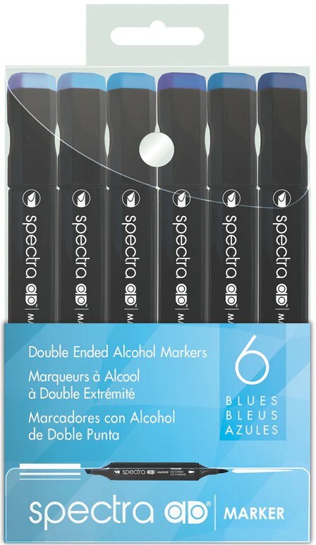Spectra AD Alcohol Markers - 6pc Blue Set | Michaels