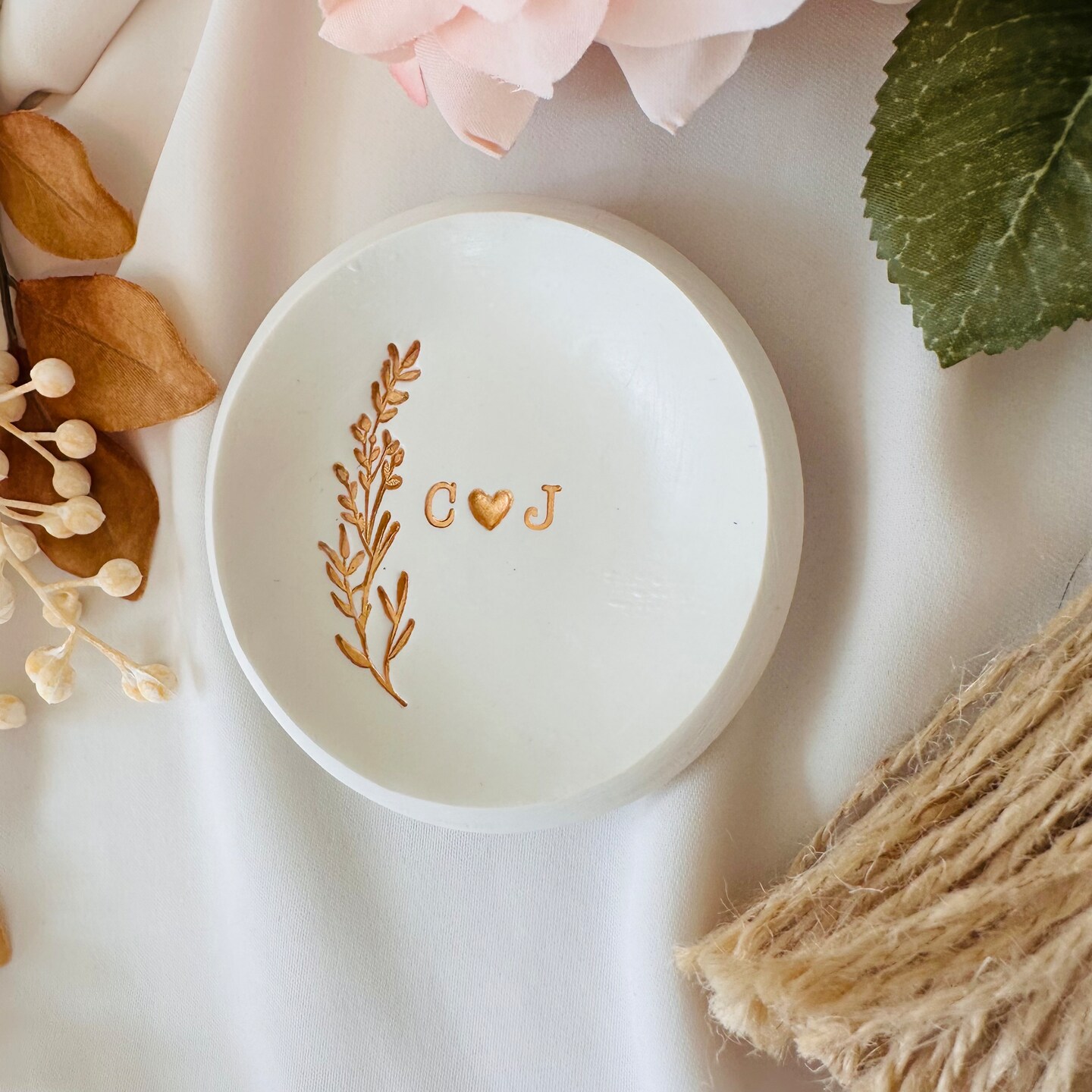Personalized jewelry dish olive branch ring dish handmade wedding gift engagement gift gift for her gift for mom handmade clay ring d MakerPlace by Michaels