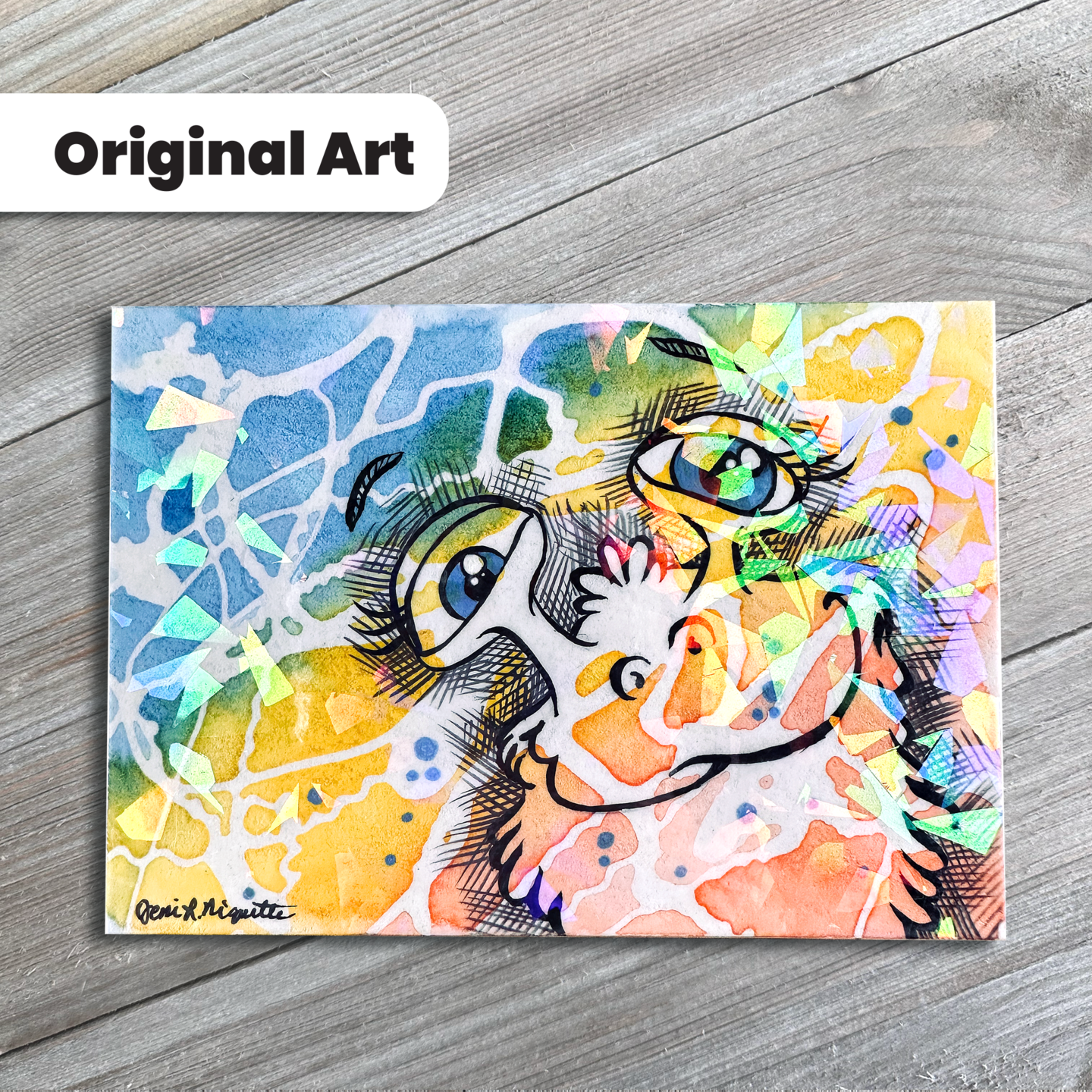 Art ORIGINAL: Rainbow Fluff Monster "Oggle the Boggle" Drawing by Jeni ...
