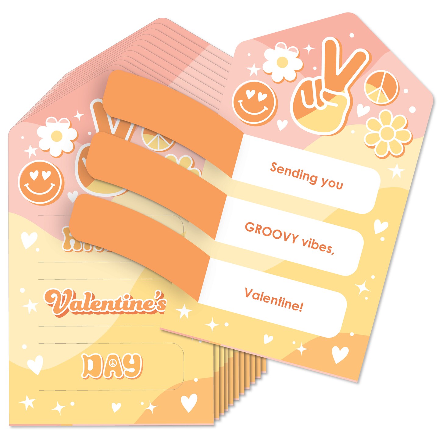 Big Dot of Happiness Stay Groovy - Boho Hippie Cards for Kids - Happy ...