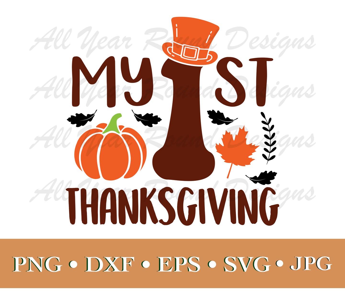 Thanksgiving Decor SVG PNG DXF EPS JPG Digital File Bundle, My First ...