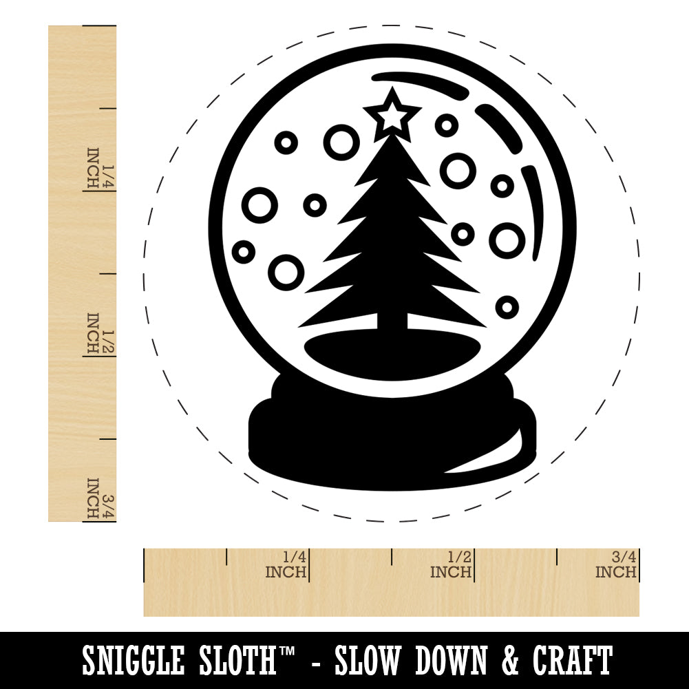 Christmas Tree in Snowglobe Self-Inking Rubber Stamp for Stamping ...
