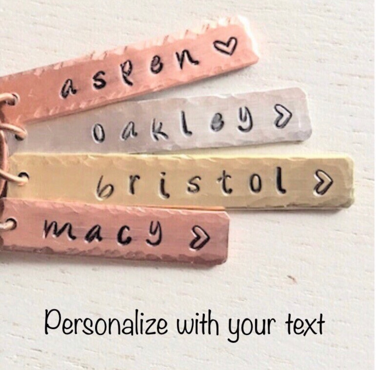 Personalized Custom Text or Name Tag, Custom Bar Charm, Add on Charm ...