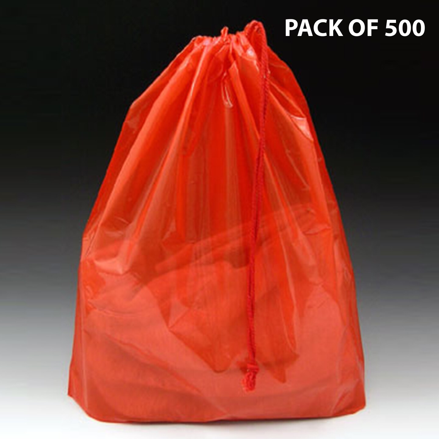 Poly Bag with Single Drawstring, 16" x 18" featuring a strategic 3 ...