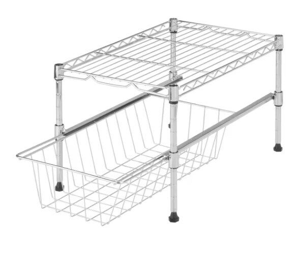 Adjustable Chrome Shelf with Under Cabinet Organiser | Michaels