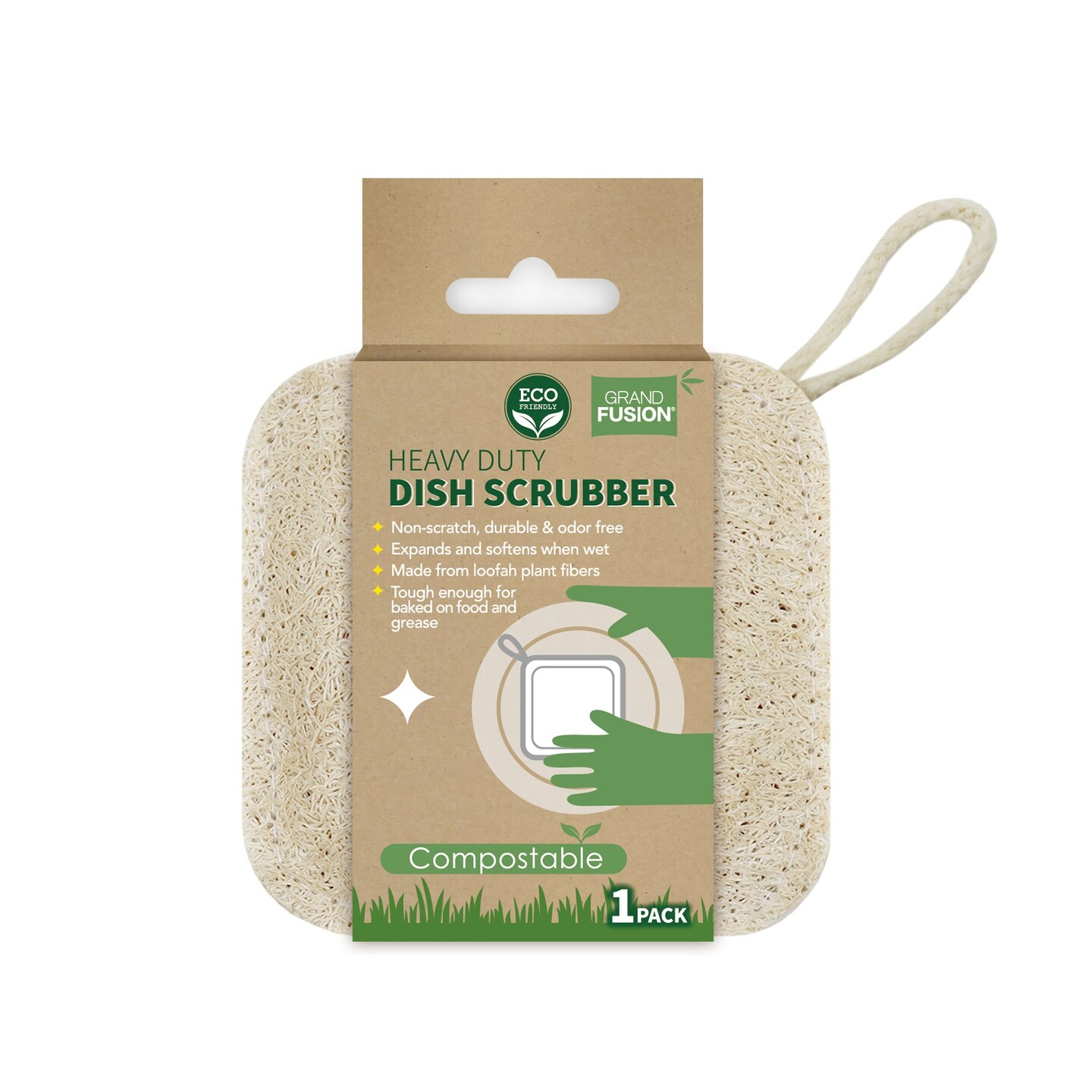 Dish Scrubber Pads. Heavy Duty, Non-Scratch, Made from Plant Fibers ...