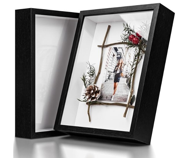 Shadow Box Frame 2 Pieces, Black Shadow Box 8x10, Suitable for ...