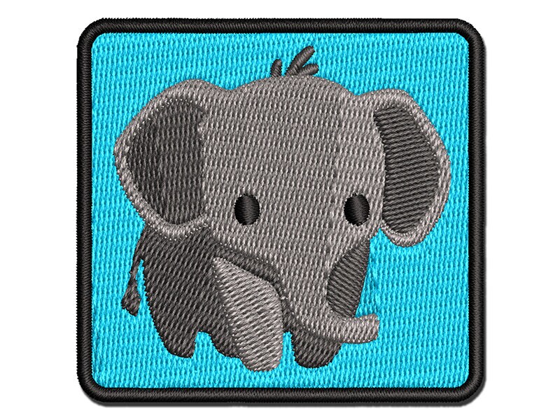 Cute Baby Elephant Multi-Color Embroidered Iron-On or Hook & Loop Patch ...