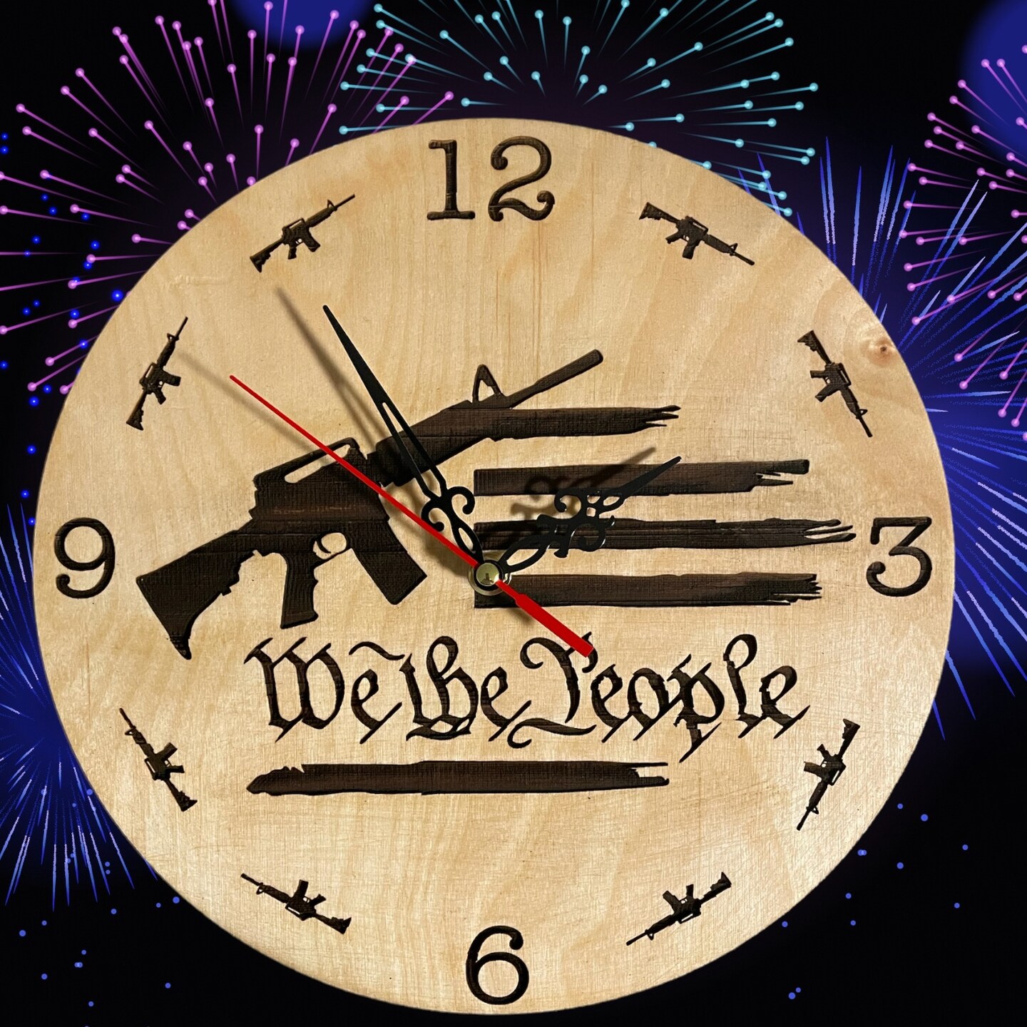 We The People Clock,Rustic USA Clock,Patriotic Wall Clock,America Wall ...