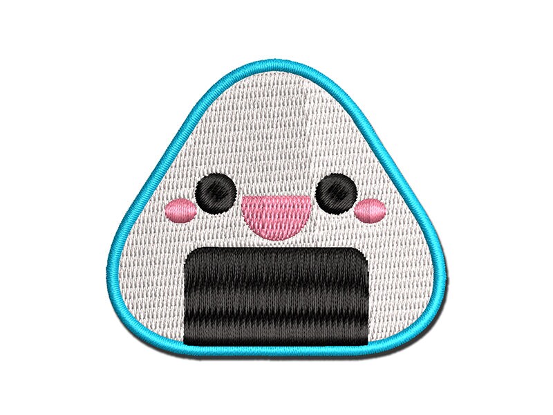 Kawaii Cute Onigiri Rice Ball Multi-Color Embroidered Iron-On or Hook ...
