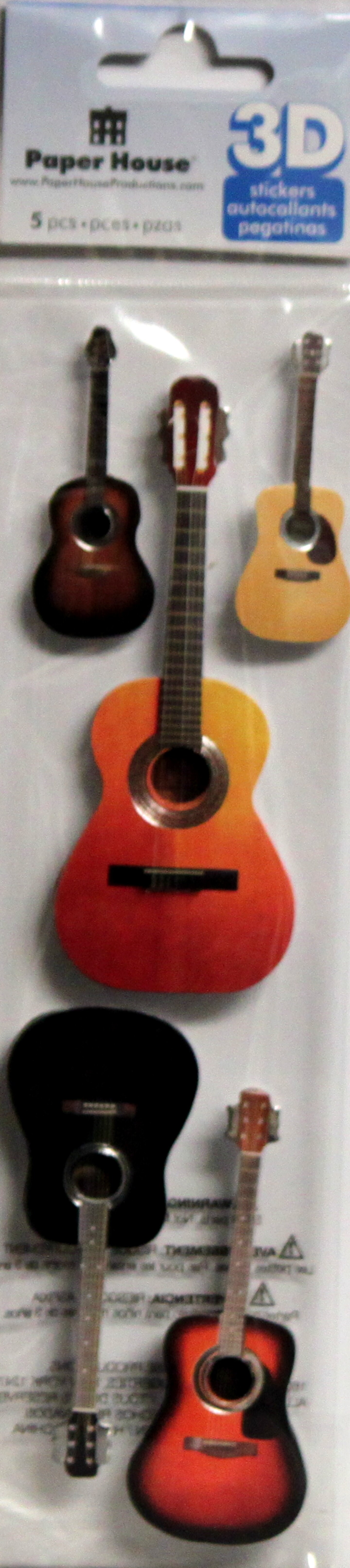 Paper House Guitars Dimensional Stickers | Michaels