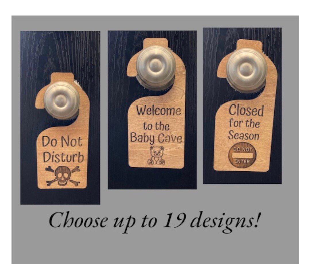 Doorknob Signs Etched Doorknob Wood Hangers Home Decor Designer Hangers ...