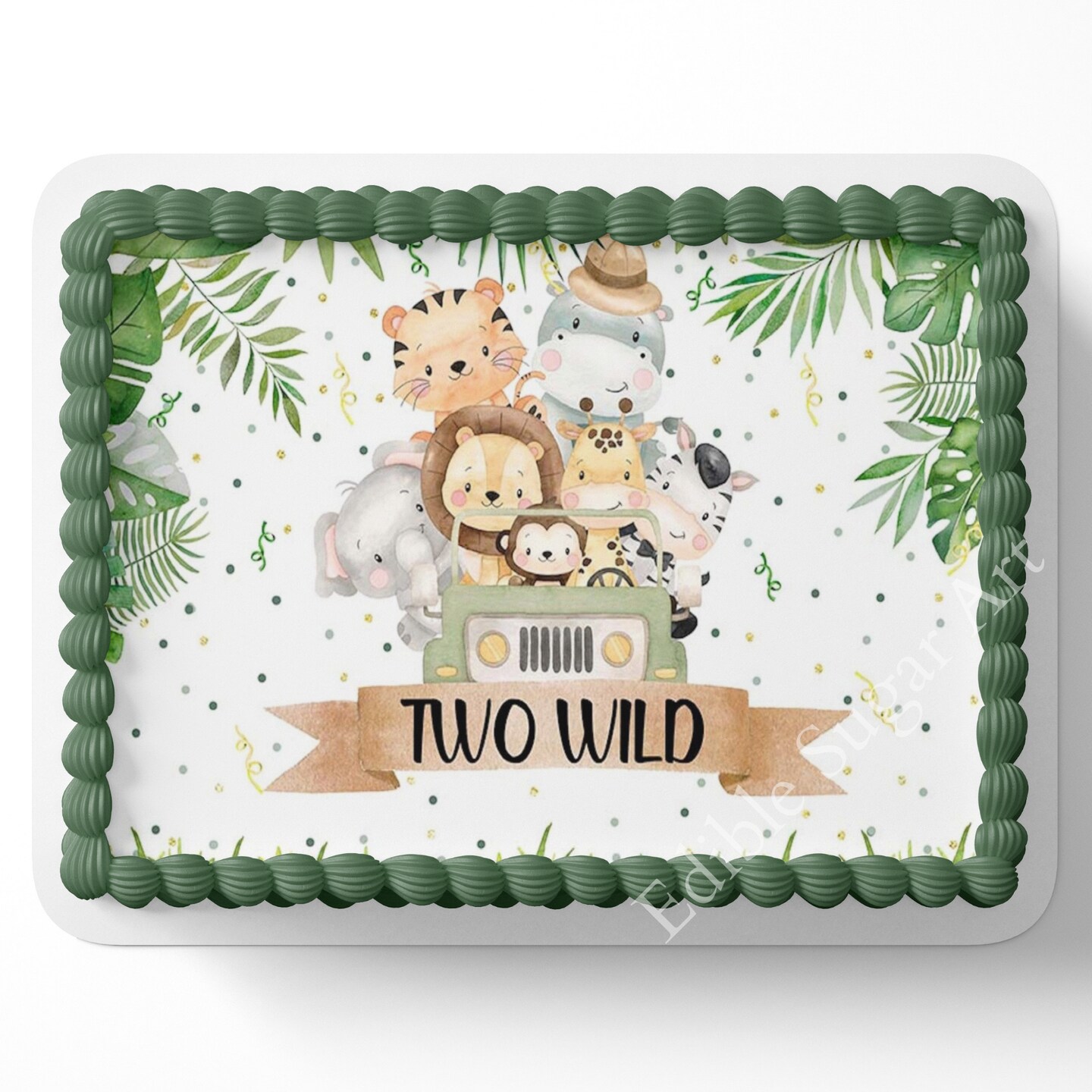Safari Birthday Party Cake Topper Safari Sheet Cake Topper Safari ...