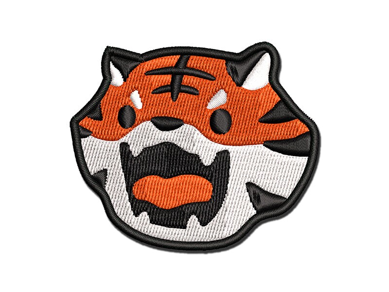 Cute and Fierce Tiger Head Multi-Color Embroidered Iron-On or Hook & Loop Patch Applique | Michaels