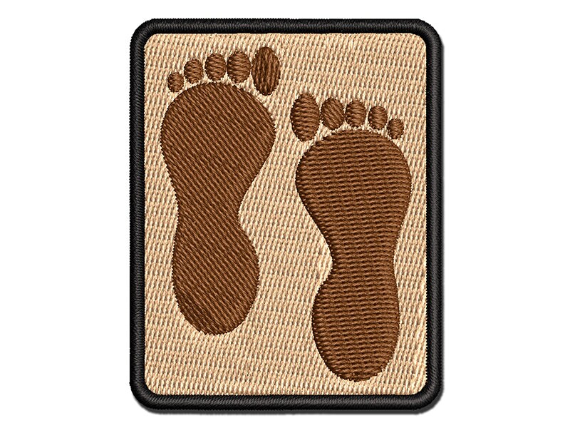 Foot Prints Solid Multi-Color Embroidered Iron-On or Hook & Loop Patch ...