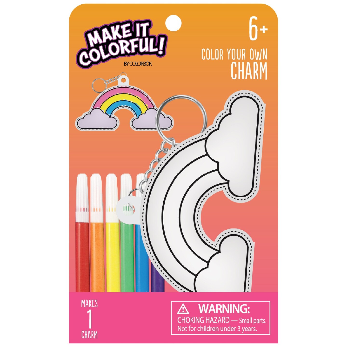 Colorbok Make It Colorful! Color Your Own Bag Charm-Rainbow | Michaels