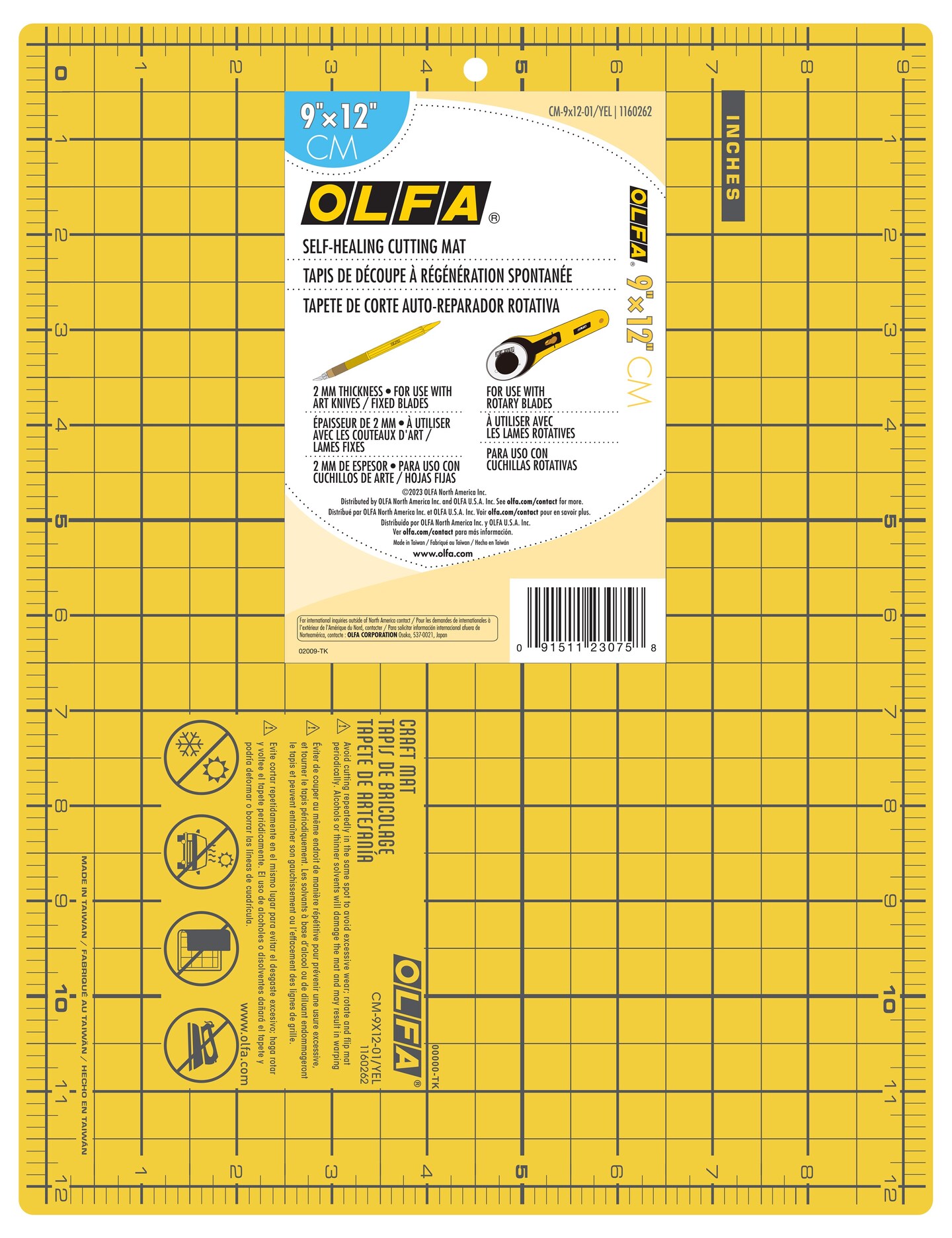 OLFA Double-Sided Self-Healing Cutting Mat 9"X12"-Yellow | Michaels