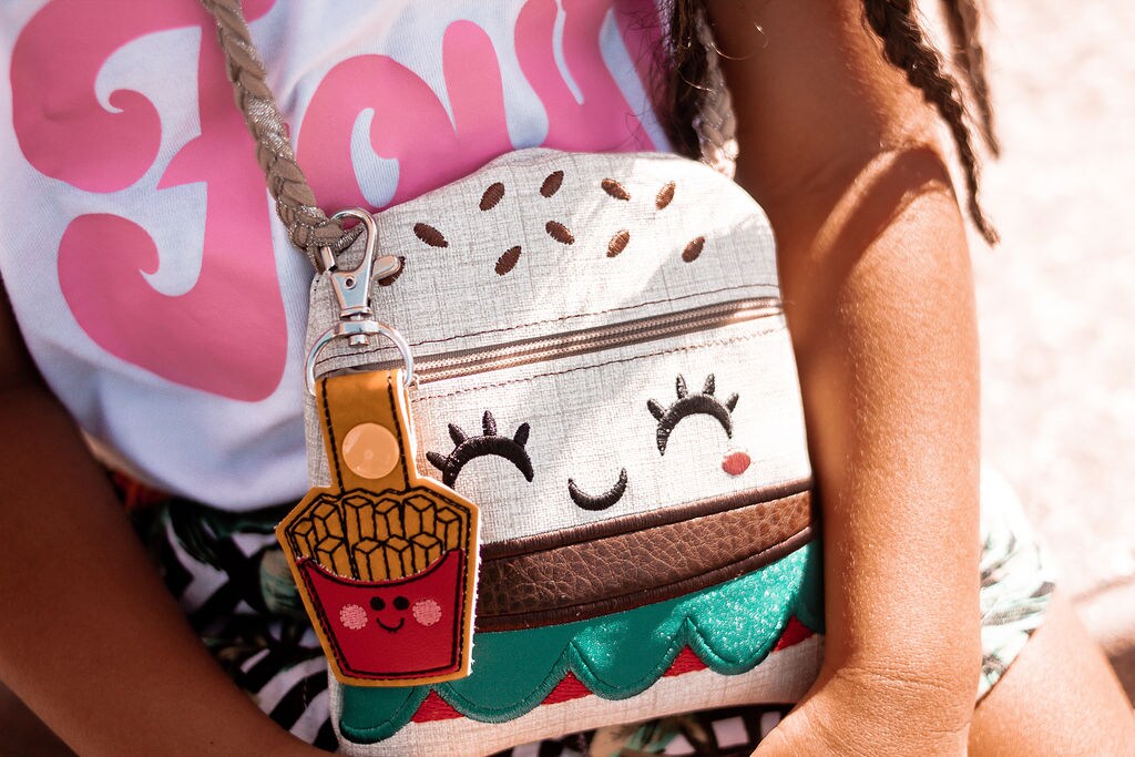 Kawaii Hamburger and Fries Crossbody Purse, Hamburger Clutch, Hamburger ...