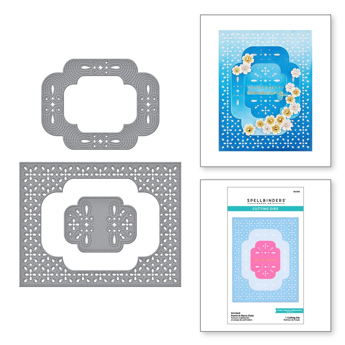 Spellbinders Etched Die-Scrolled Punch & Pierce Plate-Four Petal | Michaels