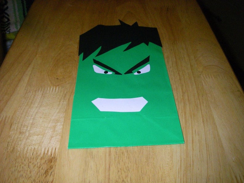 10 PC Incredible Hulk Birthday Party Bags Treat Candy Gift Bags ...