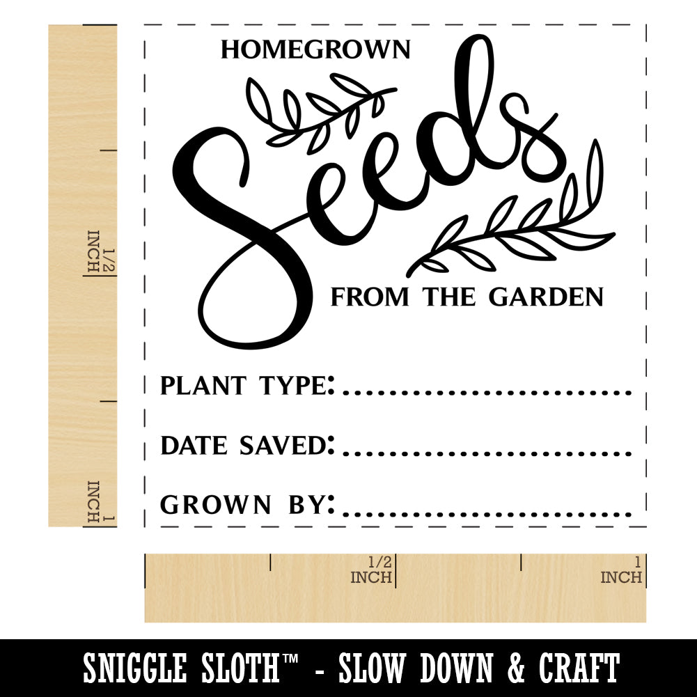 Homegrown Seeds from the Garden Fill In Self-Inking Rubber Stamp Ink ...