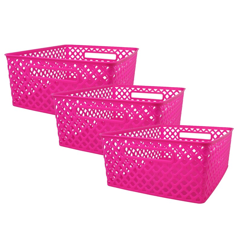 Woven Basket, Medium, Hot Pink, Pack of 3 | Michaels