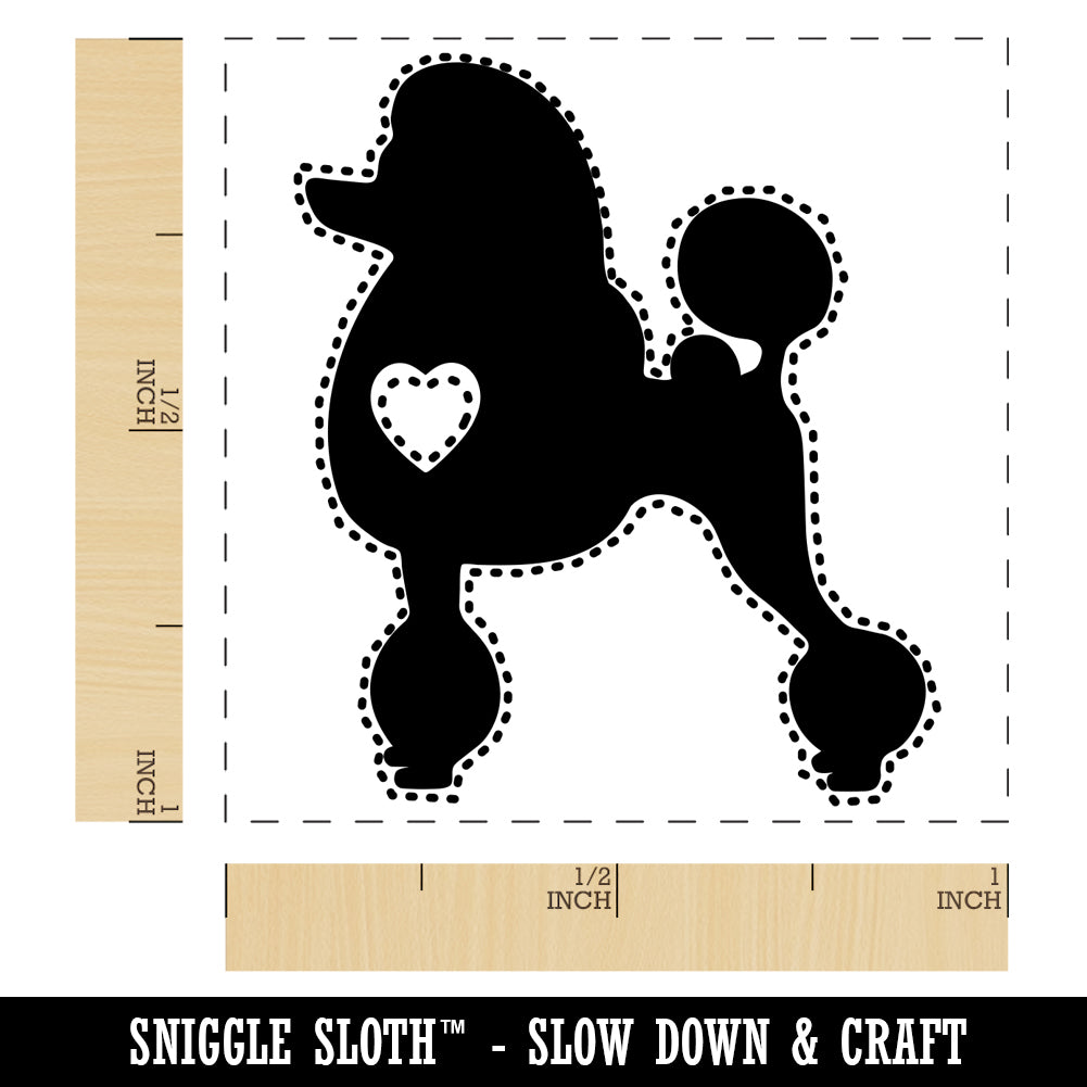 Standard Poodle Dog with Heart Self-Inking Rubber Stamp Ink Stamper ...