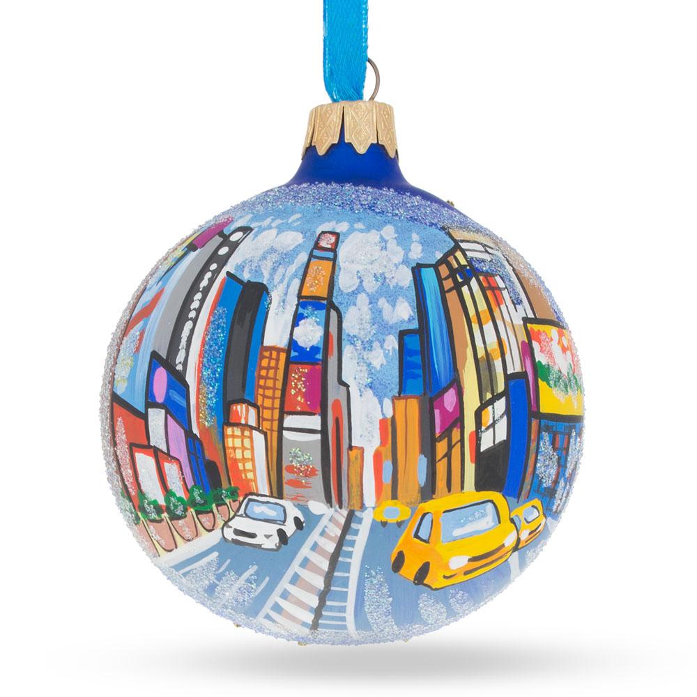 Times Square, New York City Glass Ball Christmas Ornament 3.25 Inches ...