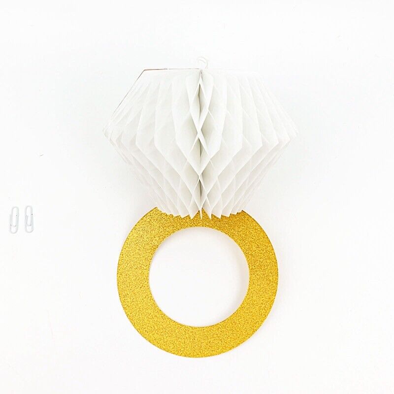 3 White Gold Paper Diamond Ring Hanging WALL BACKDROP | Michaels