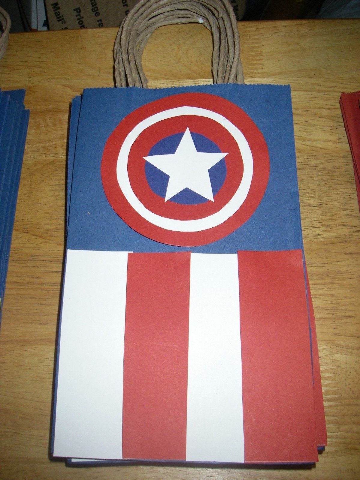 10 PC Captain America Birthday Party favor Bags, Treat bags Cartoon ...