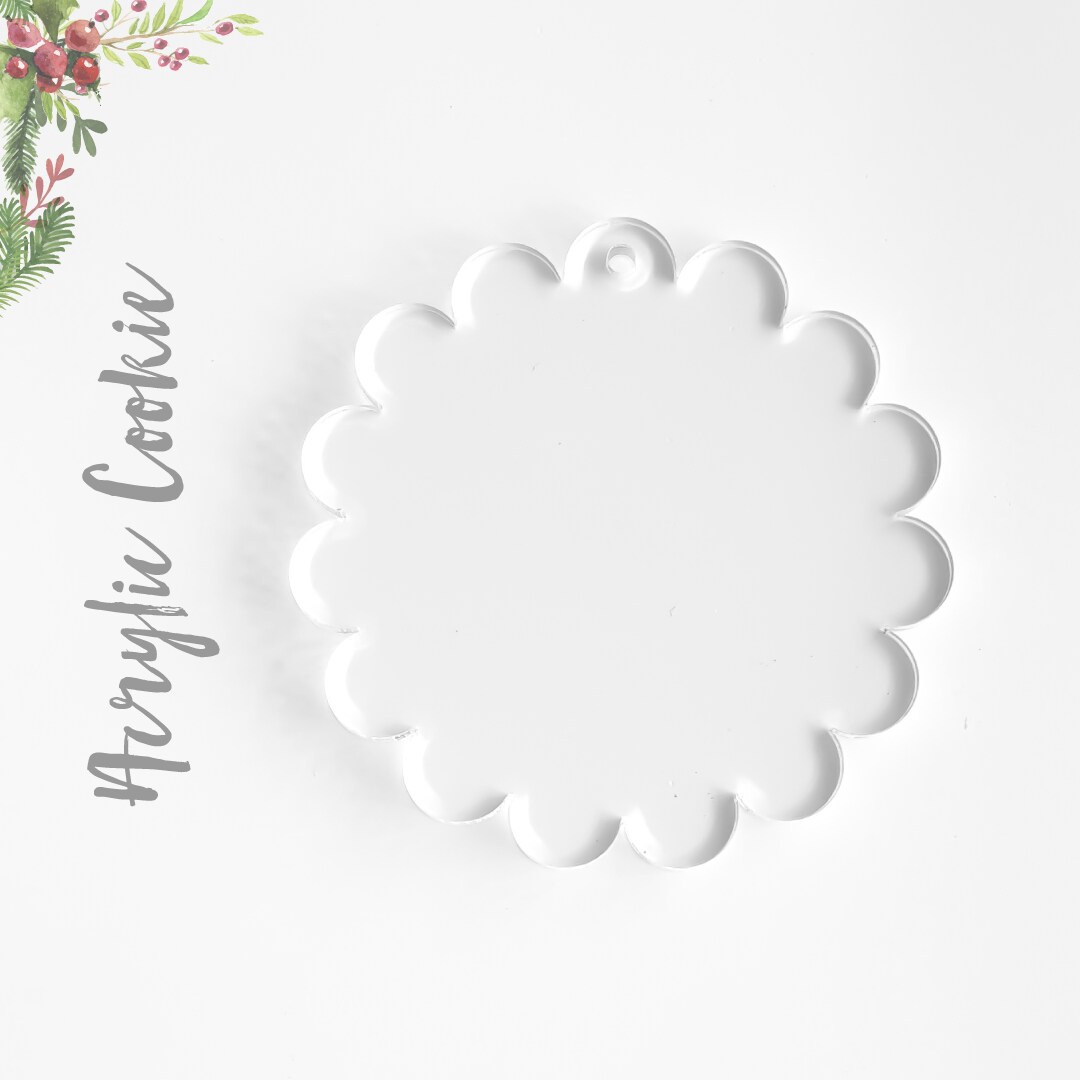 25 Units Acrylic Christmas Ornaments blank COOKIE 1,8" Thick ( select ...