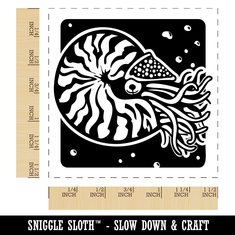 Chambered Nautilus Sea Ocean Creature Self-Inking Rubber Stamp Ink ...