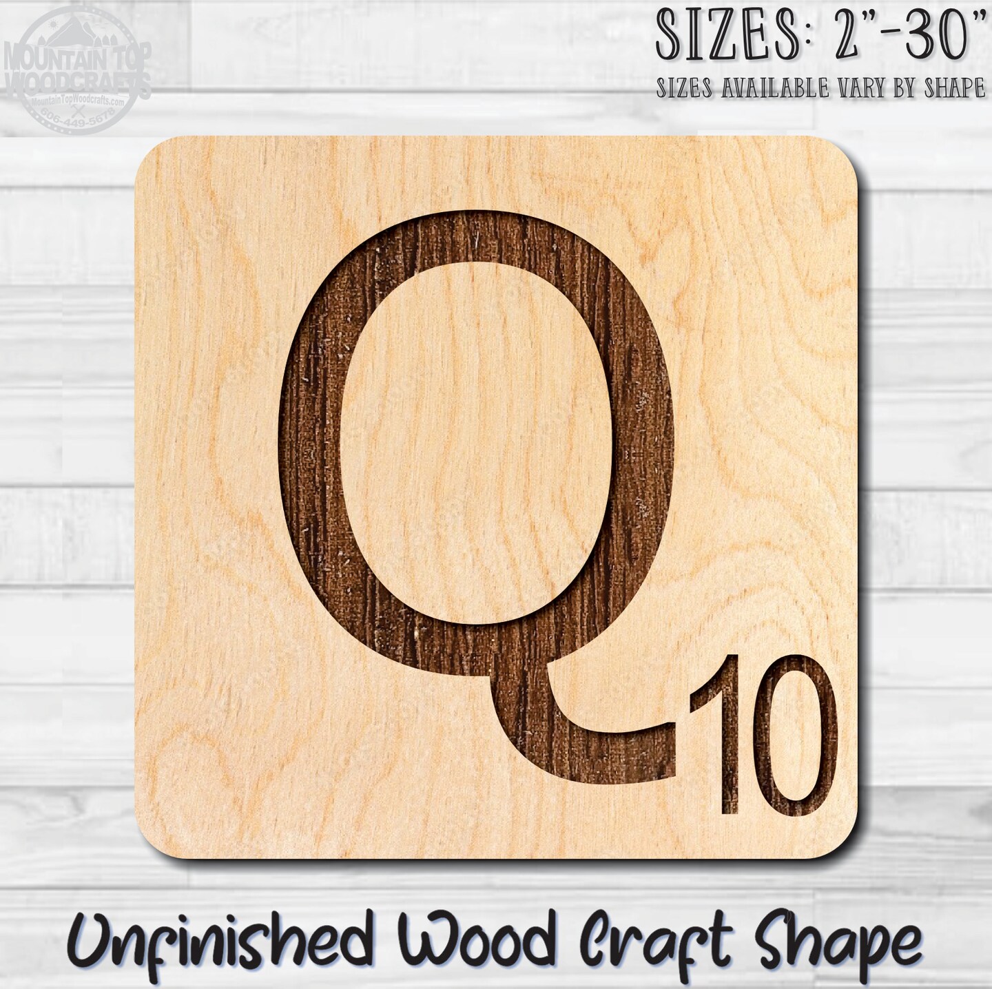 Scrabble Tile Q Letter Board Game Name Unfinished Wood Shape Blank ...