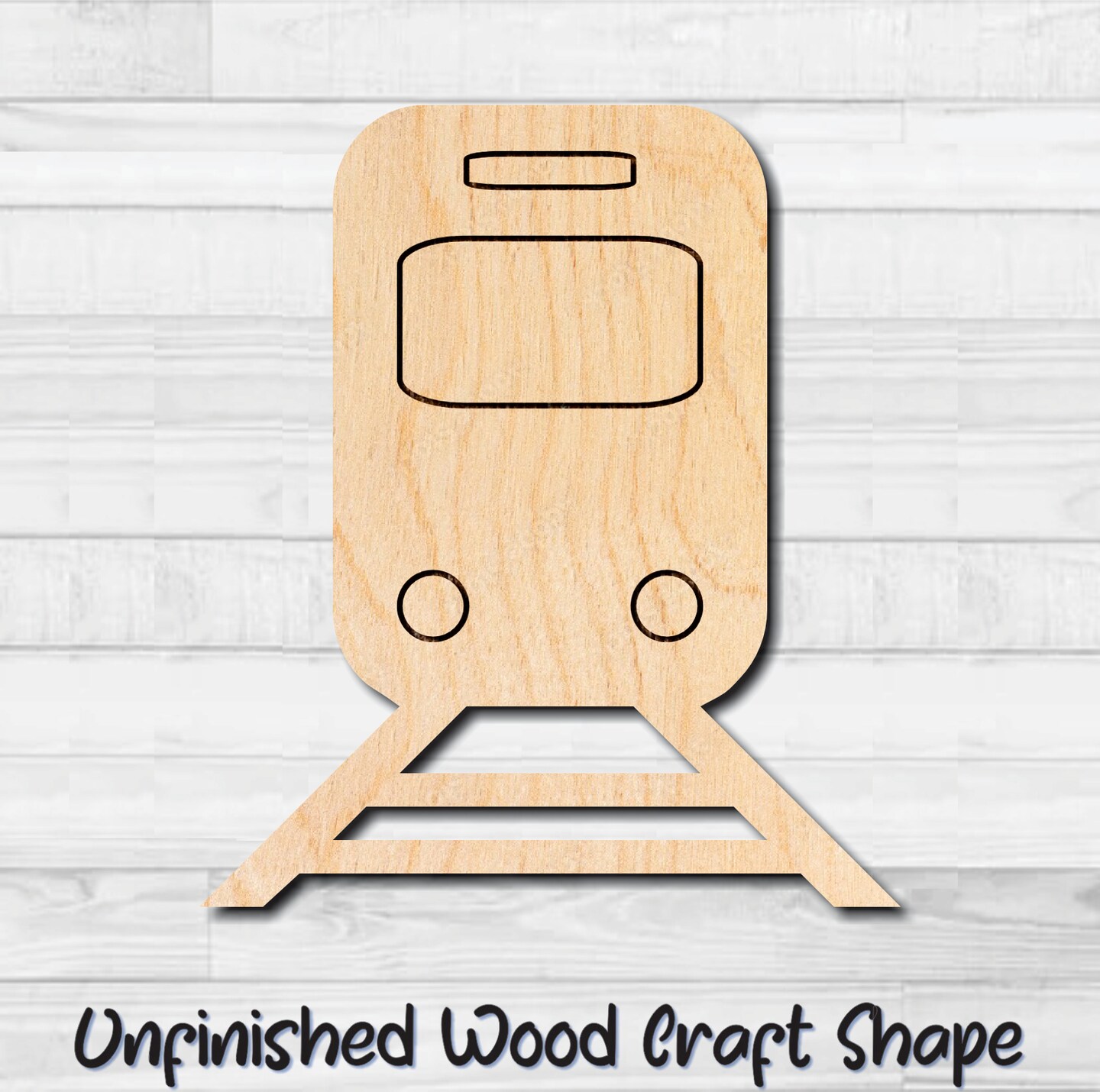 Subway Car with Track Unfinished Wood Shape Blank Laser Engraved Cut ...